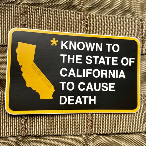 Causes Death In California Sticker – Tactical Outfitters