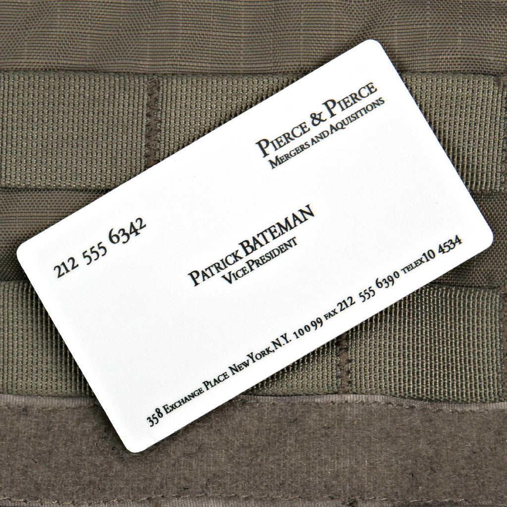 PATRICK BATEMAN BUSINESS CARD STICKER – Tactical Outfitters